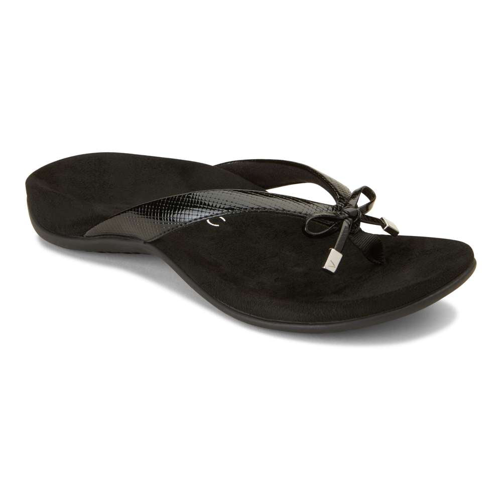 Bella Toe Post Sandal - Black Lizard – Vionic Shoes