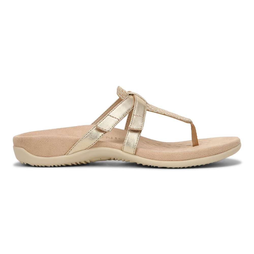 Karley Toe Post Sandal - Gold – Vionic Shoes