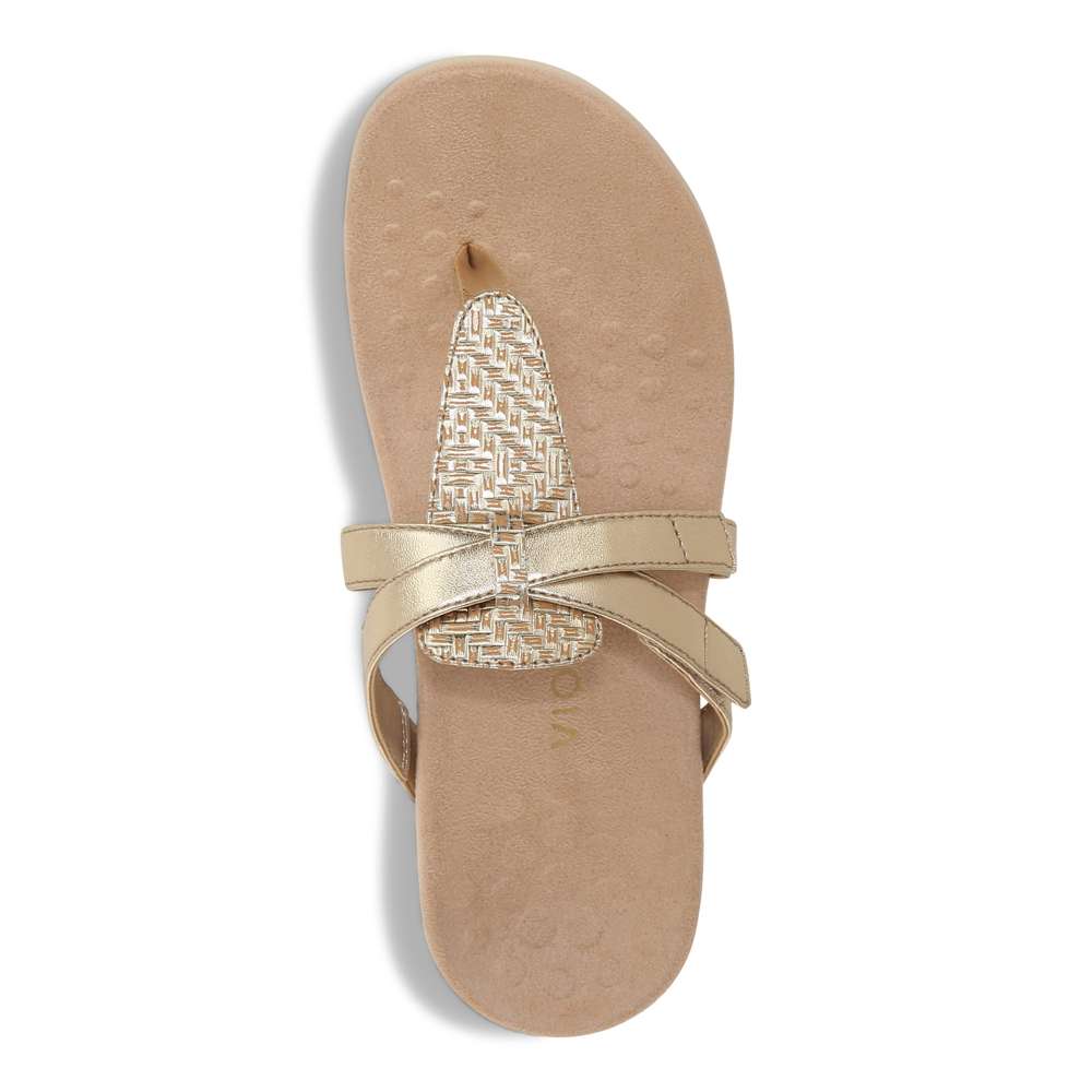 Karley Toe Post Sandal - Gold – Vionic Shoes