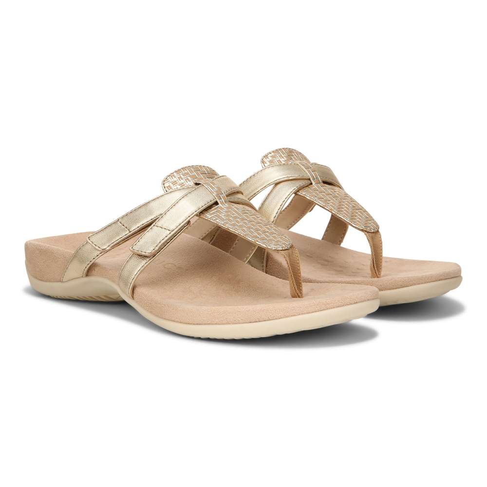 Karley Toe Post Sandal - Gold – Vionic Shoes